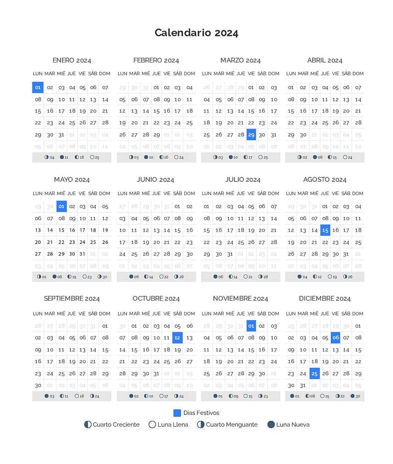 Calendario laboral 2024: los festivos nacionales y autonómicos ...